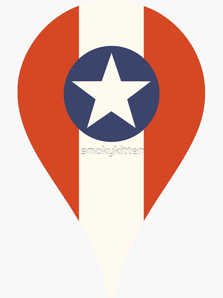 "Patriotic Waypoint Icon - GPS Map Pointer (American Flag)" Sticker by ...