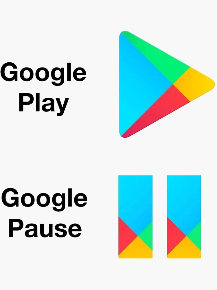 "GOOGLE PAUSE PARODY LOGO" Sticker for Sale by IncubeeWords | Redbubble
