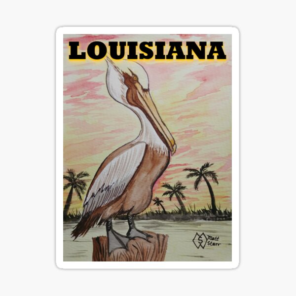 "Louisiana Pelican" Sticker for Sale by mattstarr | Redbubble
