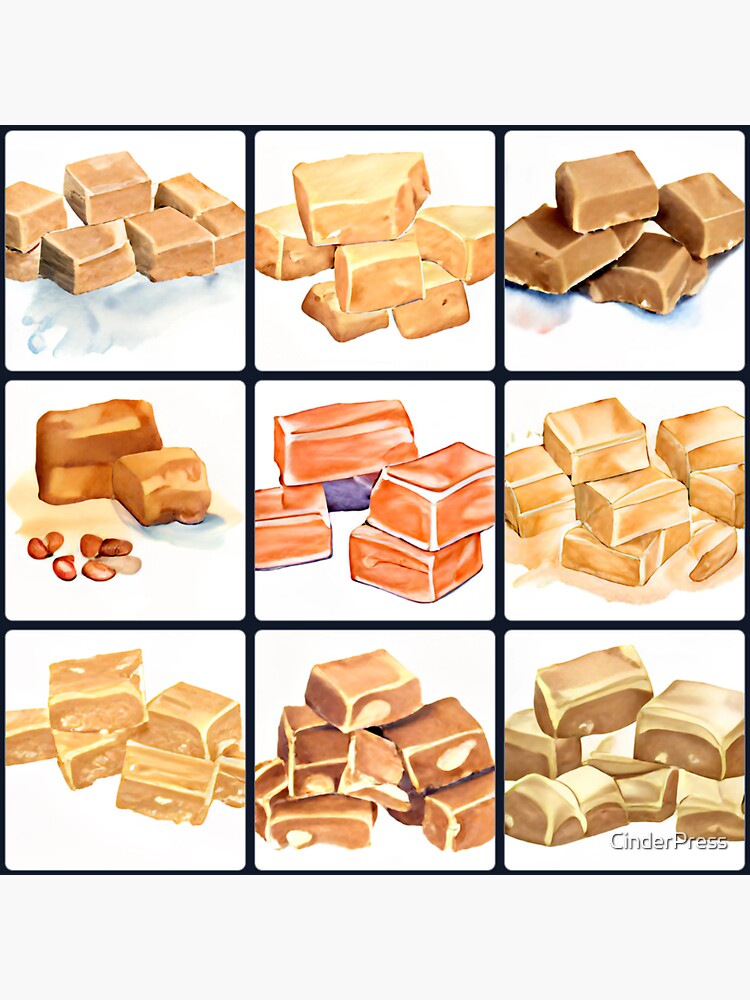 "Peanut Butter Fudge art " Sticker for Sale by CinderPress | Redbubble