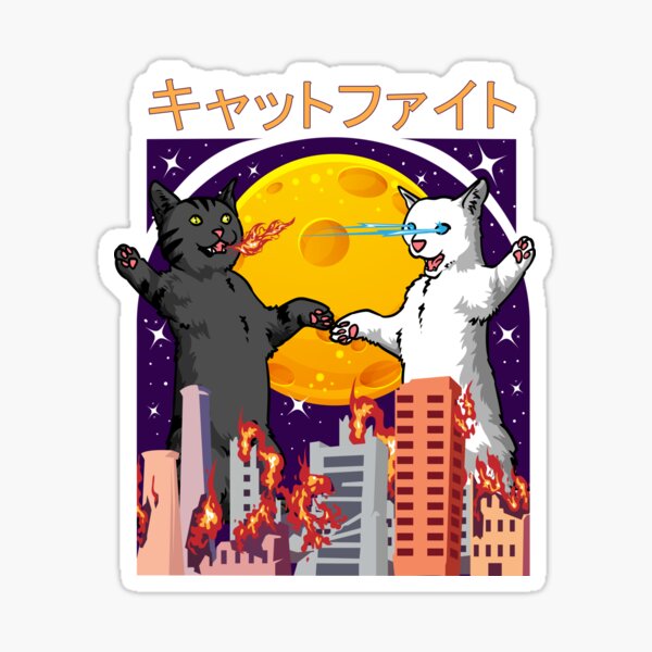 "Kaiju Cats - Japanese Kaiju Cat Shirt" Sticker for Sale by ...