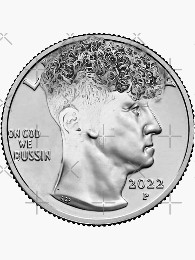 "On God We Bussin Coin" Sticker for Sale by dariusone | Redbubble