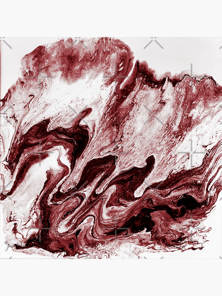 "Classic Metallic Acrylic Dutch Pour Art Mess Red" Sticker for Sale by ...