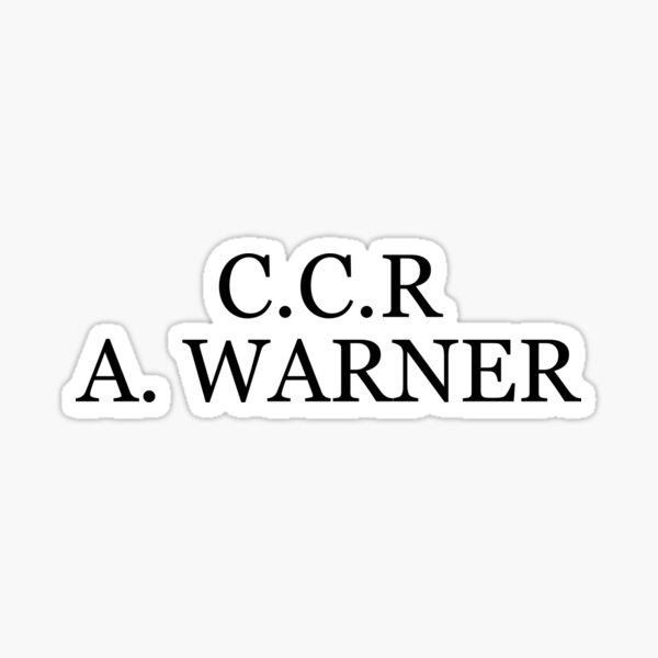 "C.C.R A. Warner, Shatter Me" Sticker for Sale by lunarrcreations ...
