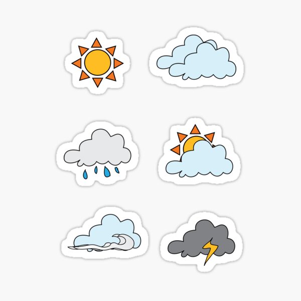 "Cute weather doodles planner " Sticker for Sale by fluffyfamcraft ...
