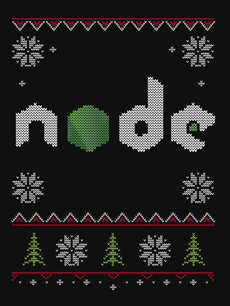 Camiseta «Node JS JavaScript Ugly Sweater Christmas» de vladocar | Redbubble