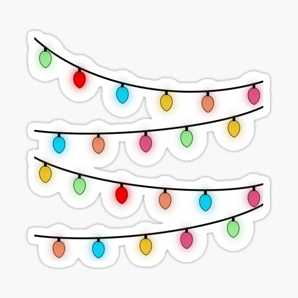 "Glowing Christmas Lights " Sticker for Sale by hannahjlagaire | Redbubble