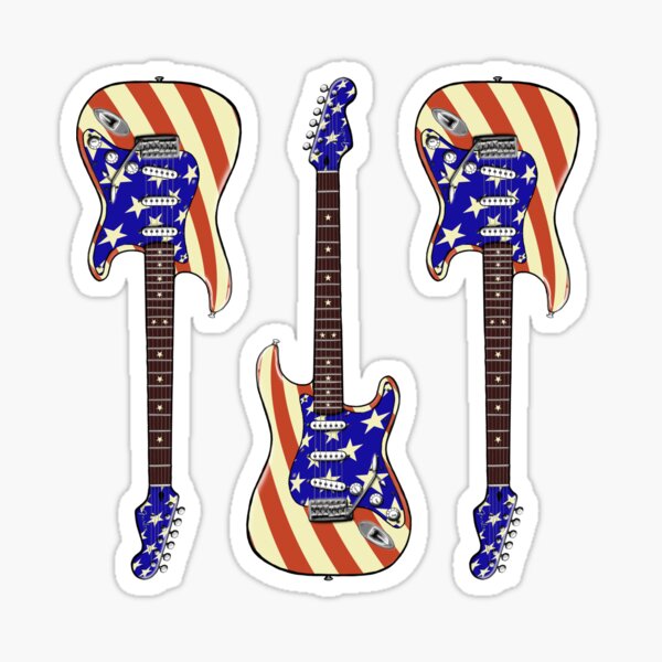 "Triple USA Stratocaster" Sticker for Sale by cgcampos | Redbubble
