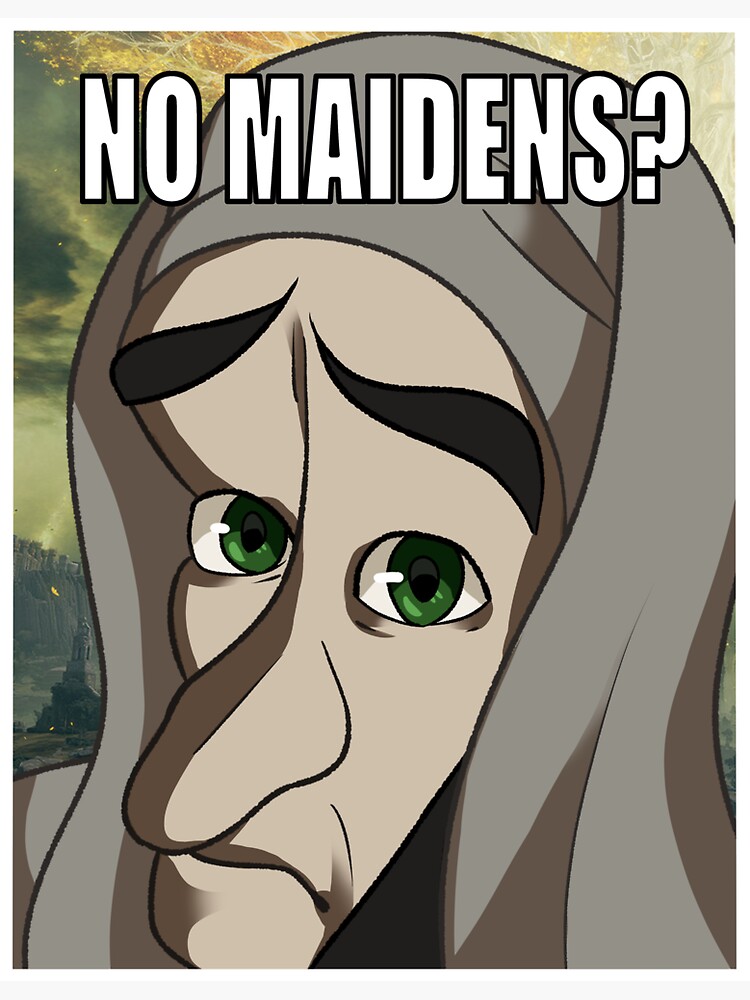 "No Maidens?" Sticker for Sale by FigNugg | Redbubble