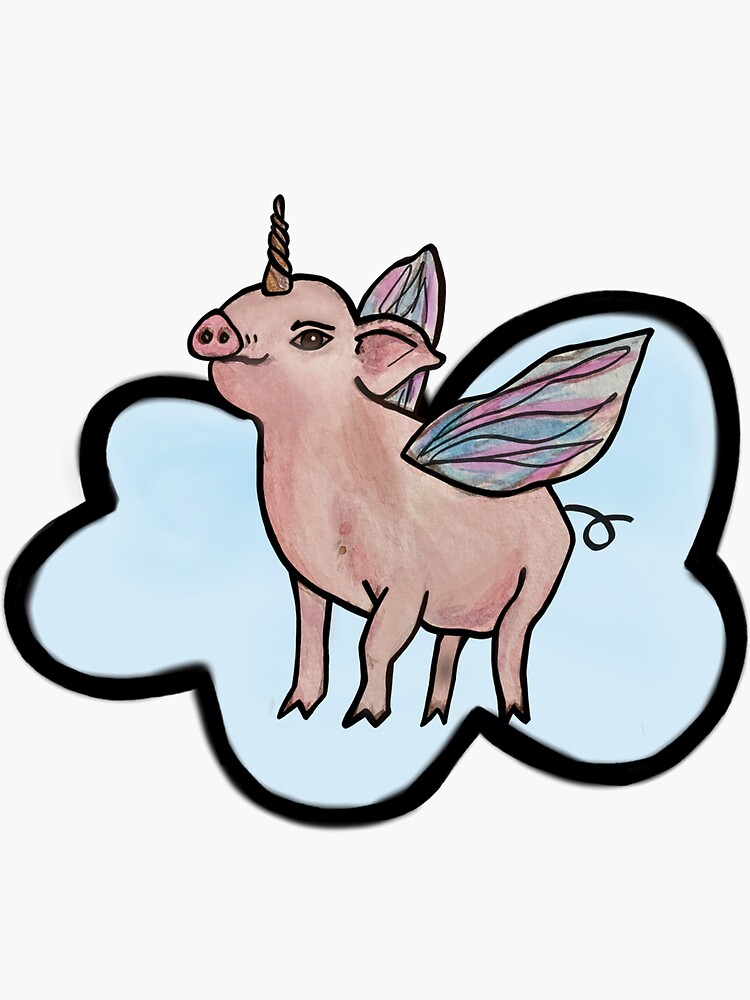 "The Unipig Illustration " Sticker for Sale by MazerolleArt | Redbubble