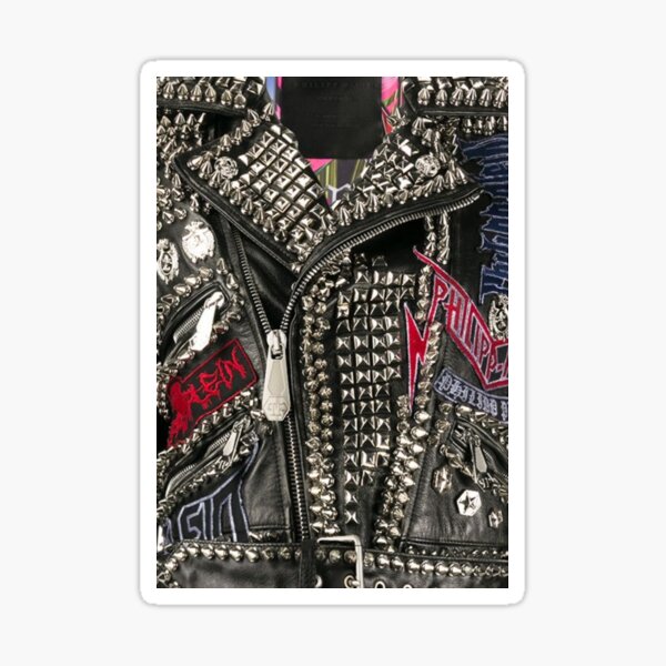 " Motorcycle leather jacket Sid rotten 80s hair metal zipper Nancy Punk ...