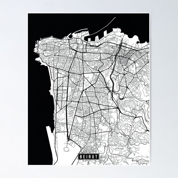 "Beirut, Lebanon Street Map" Poster for Sale by InkistPrints | Redbubble