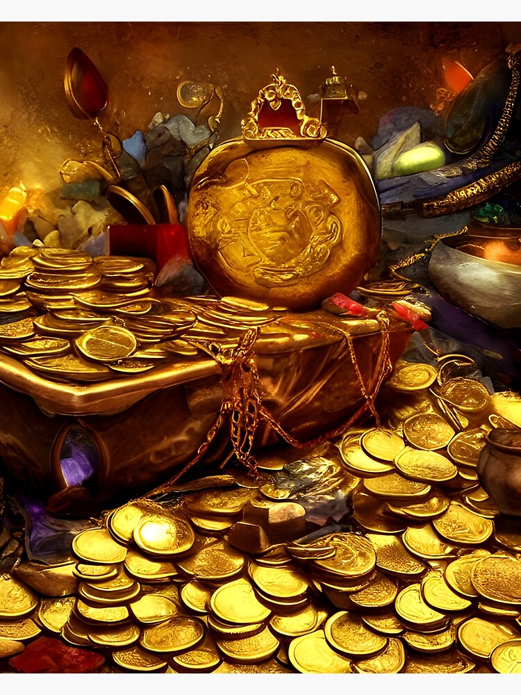 "Dnd Dungeon Master Campaign Hoard Treasure Chest of Gold Coins and ...