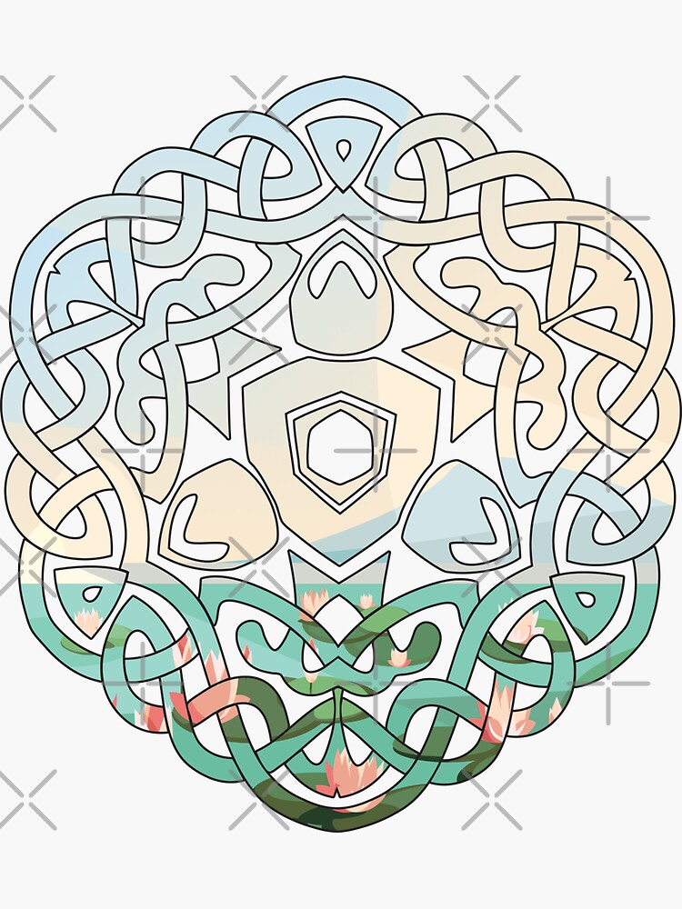 "Lotus Flowers Celtic Knot" Sticker for Sale by damonasplace | Redbubble