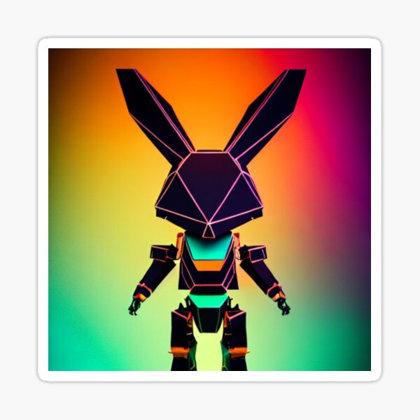 "Robo Rabbit " Sticker for Sale by ArtzandDesignz | Redbubble