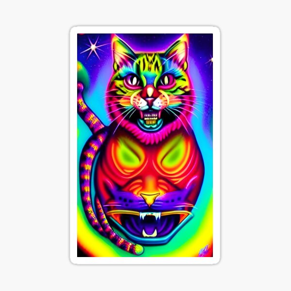 "Trippy Kat" Sticker for Sale by HWCC | Redbubble