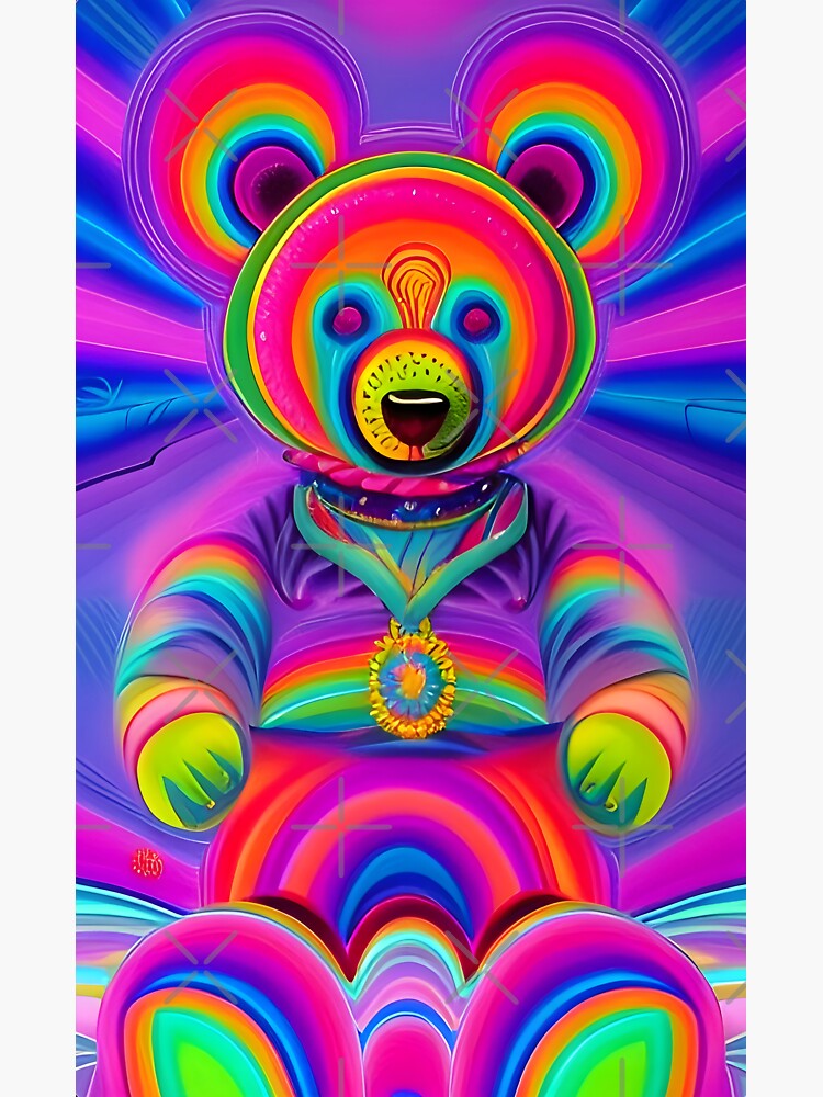 "Trippy Bear" Sticker for Sale by HWCC | Redbubble