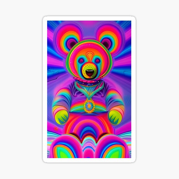 "Trippy Bear" Sticker for Sale by HWCC | Redbubble