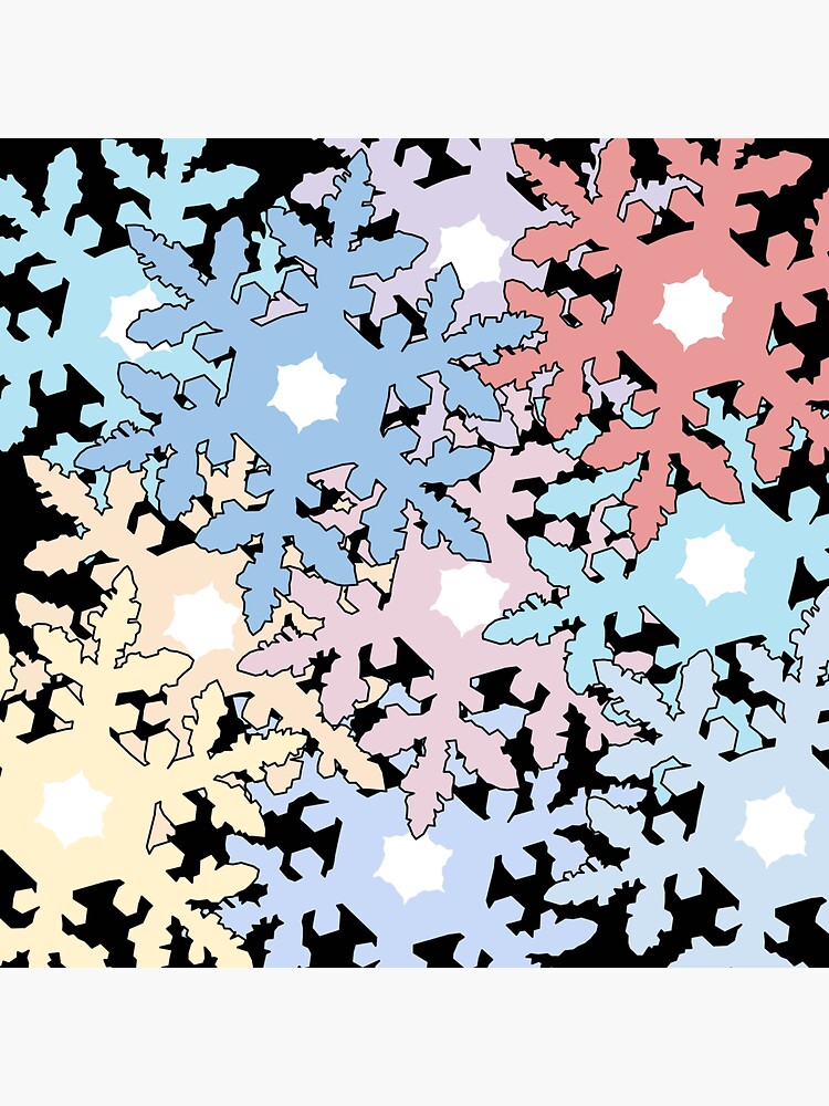 "Colorful Falling Snow Flakes " Sticker for Sale by Barbosafamily ...