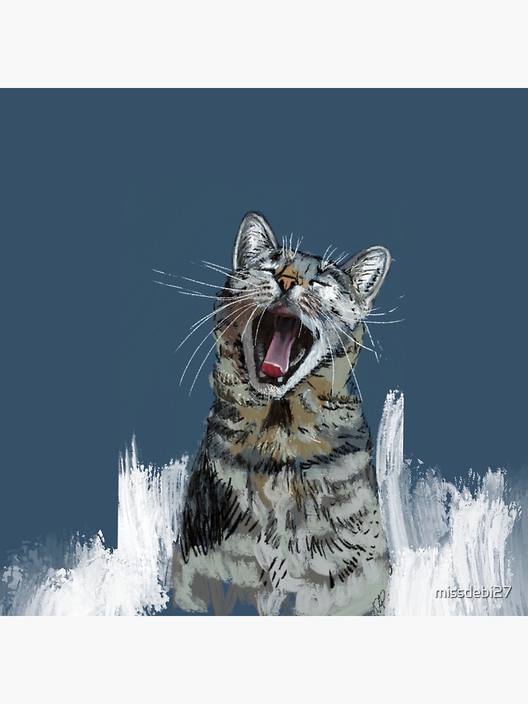 "Cute Kitty Yawning" Poster for Sale by missdebi27 | Redbubble