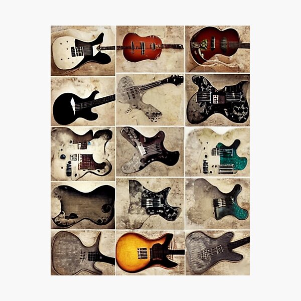 "Warped Electric guitar style decor music theory jimi display Paul ...