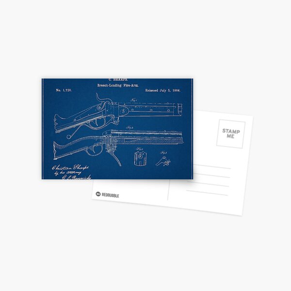 "Civil War Era Sharps Rifle Blueprint Drawing " Postcard by mkkessel ...