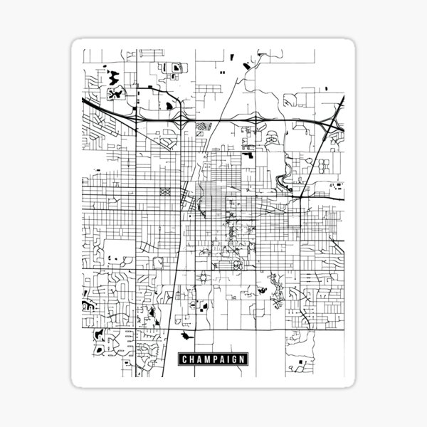 "Champaign, Illinois Street Map" Sticker for Sale by InkistPrints ...