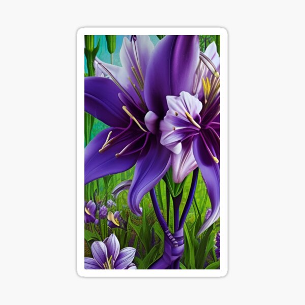 "Purple Lilies" Sticker for Sale by AstraLowelle | Redbubble