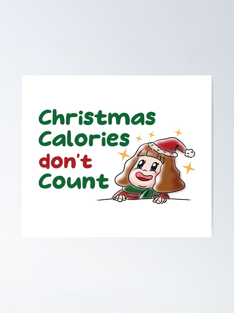 "Christmas calories don't count : Cute chubby girl cartoon, funny ...