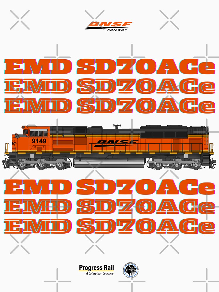 "BNSF EMD SD70ACe Drawings" T-shirt for Sale by arttransport01 ...
