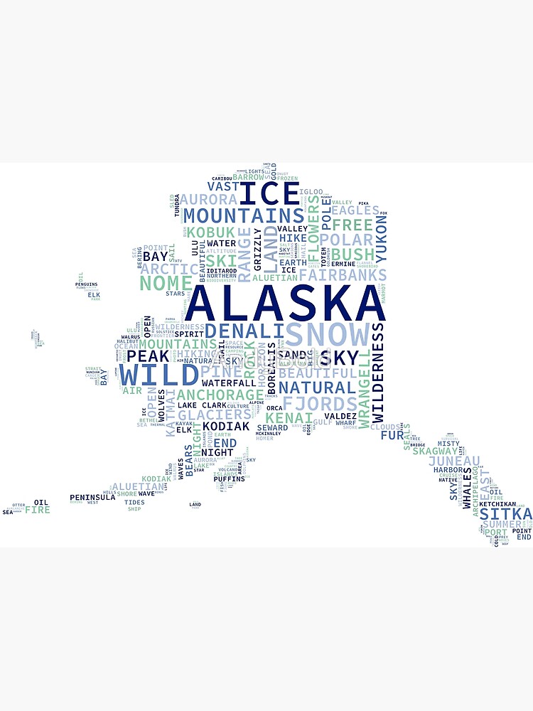 "Alaska State Word Cloud" Photographic Print for Sale by AndyBold ...