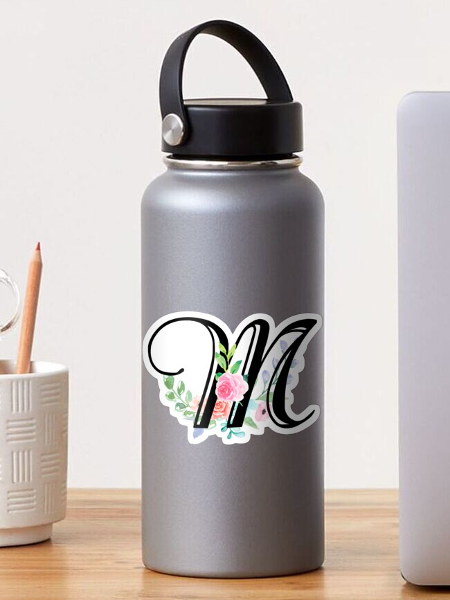 "Girly Watercolor Floral Initial - M." Sticker for Sale by Grafixmom ...