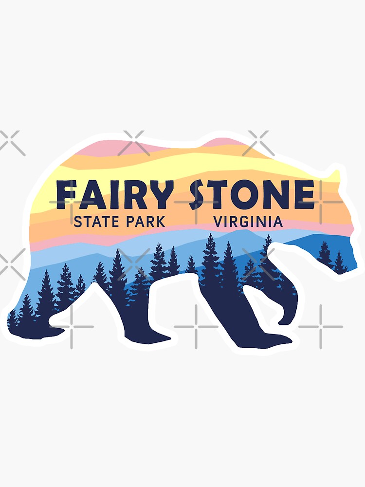 "Fairy Stone State Park Sunset Bear Logo" Sticker for Sale by VanyaKar ...