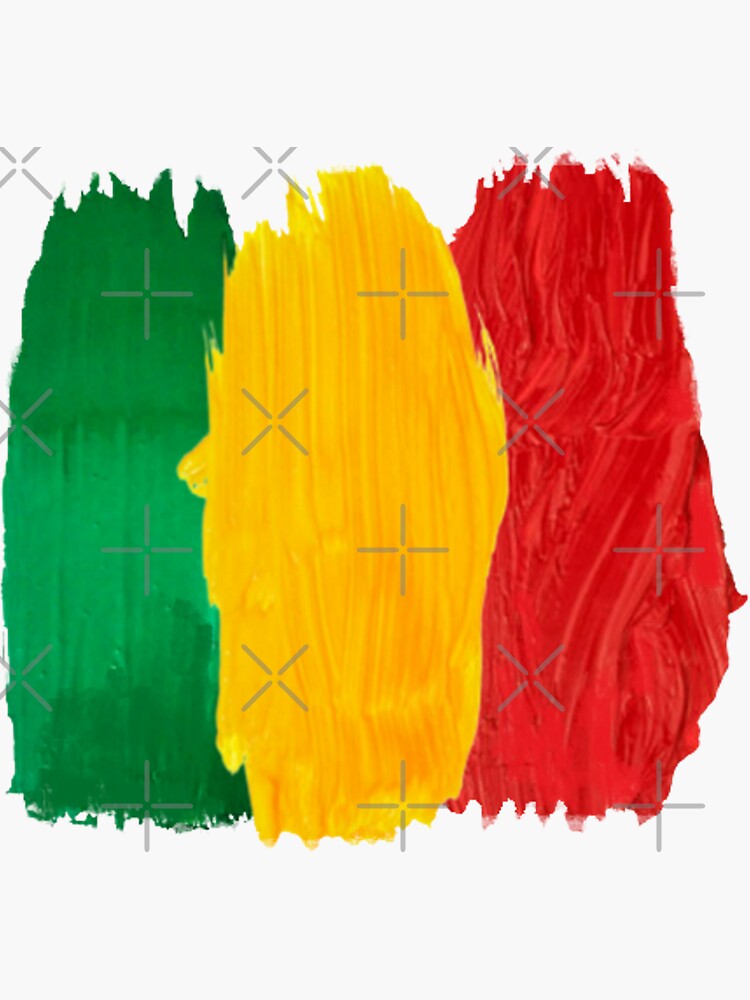 "Rastafarian Abstract Colors Red Yellow Green Ras " Sticker for Sale by ...