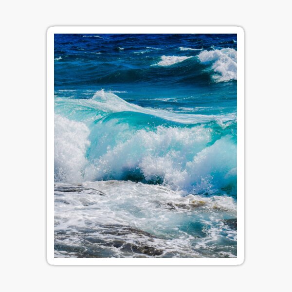 "Blue Ocean Waves" Sticker for Sale by BarbiePearl | Redbubble