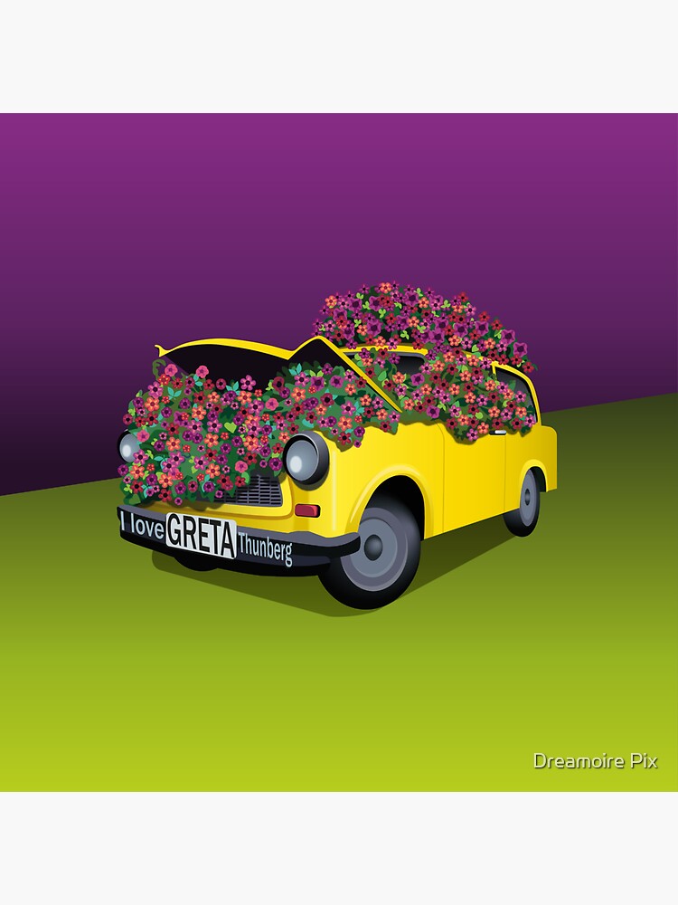 "Cute car "I love Greta Thunberg"" Sticker for Sale by ChatVaBien ...