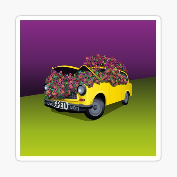 "Cute car "I love Greta Thunberg"" Sticker for Sale by ChatVaBien ...