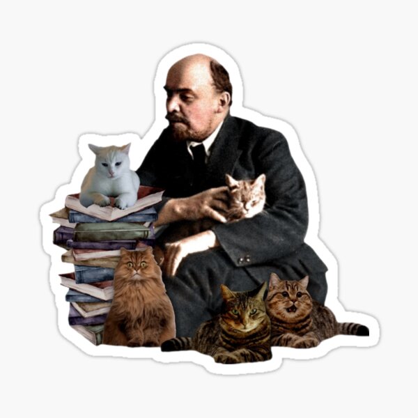 "Lenin and cats " Sticker for Sale by Angeleghties | Redbubble