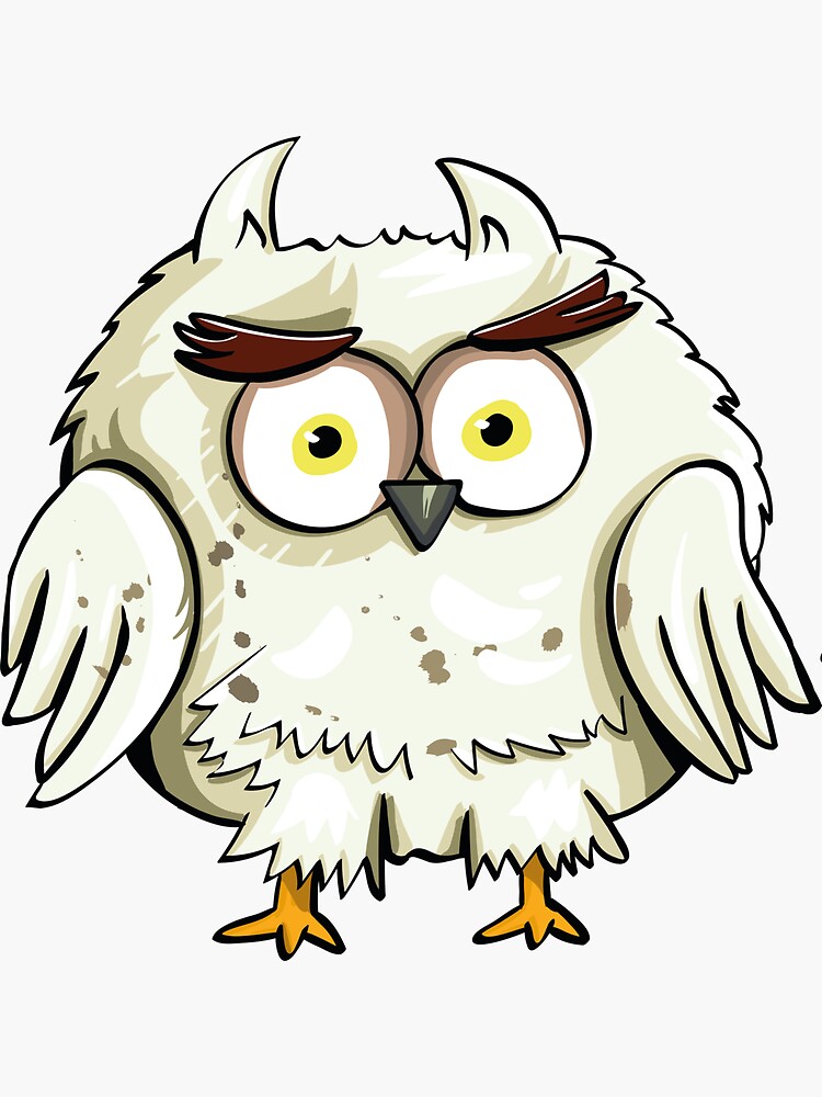 "fluffy owl illustration" Sticker for Sale by Mets007 | Redbubble