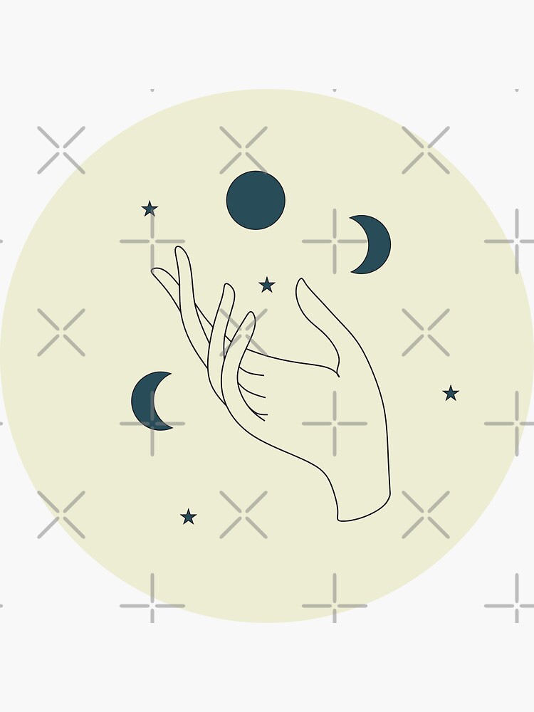 "Moon in Hand" Sticker for Sale by ArisToPie | Redbubble