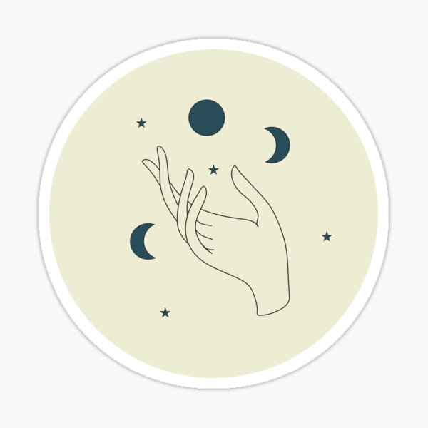 "Moon in Hand" Sticker for Sale by ArisToPie | Redbubble