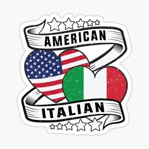 "American Italian flag shirt Half Italian and Half American" Sticker ...