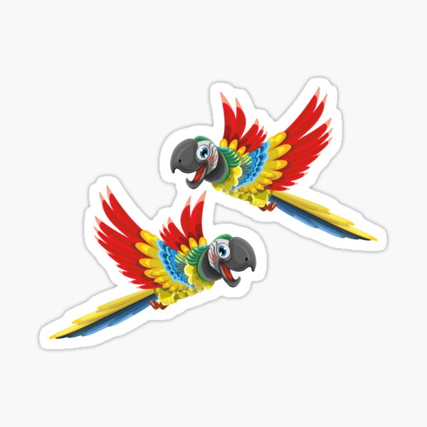 "illustration of macaw bird" Sticker for Sale by Mets007 | Redbubble
