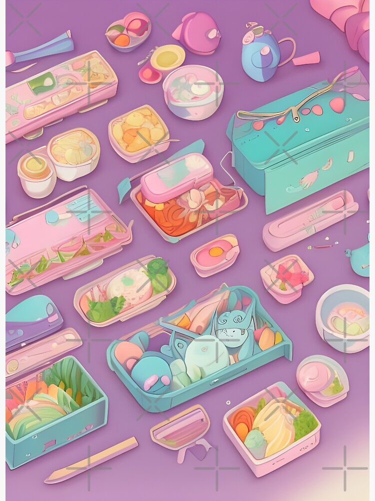 "Pastel Bento Boxes - Kawaii" Sticker for Sale by pandabearz | Redbubble