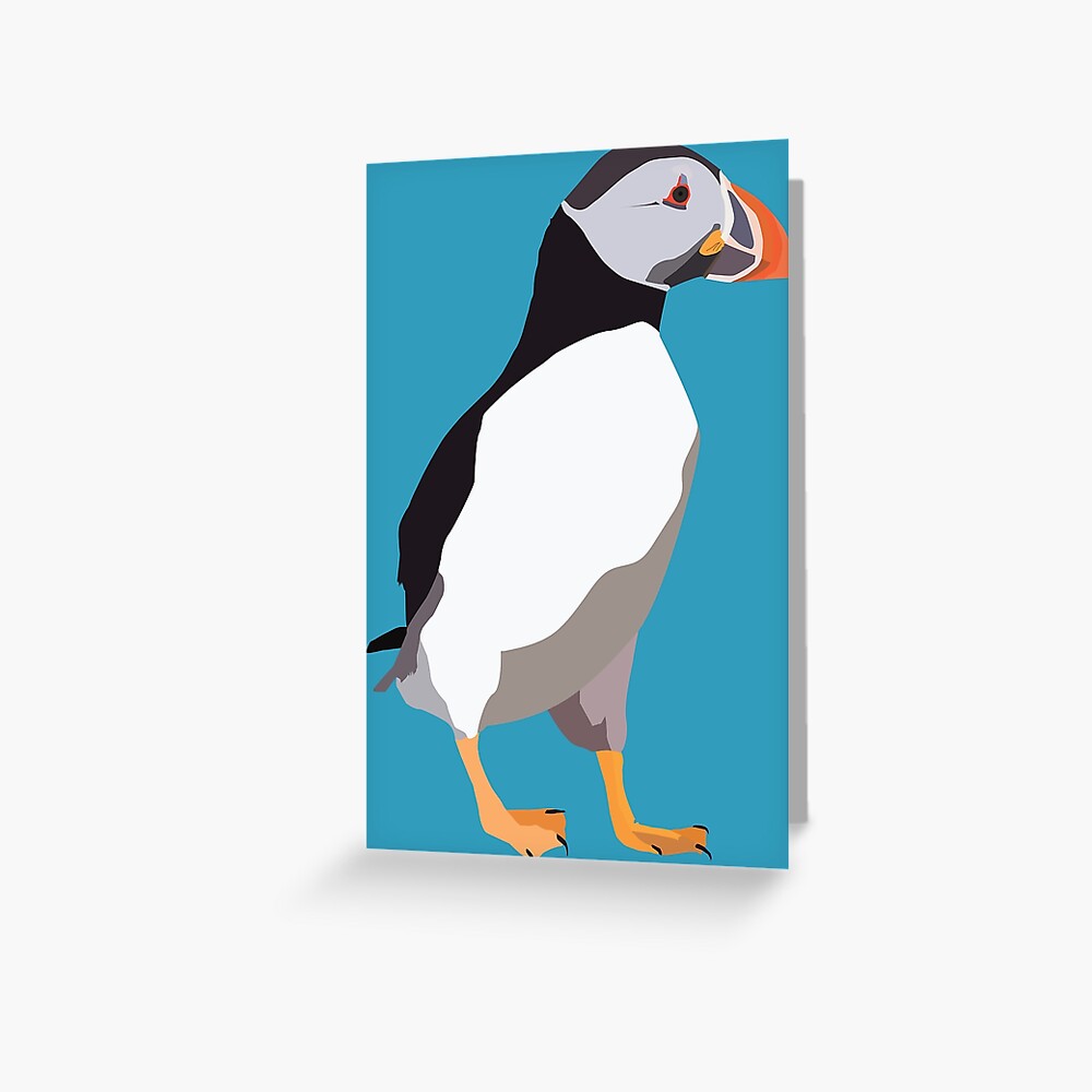 "Smiling Puffin | Vector Drawing" Greeting Card for Sale by Whyking ...