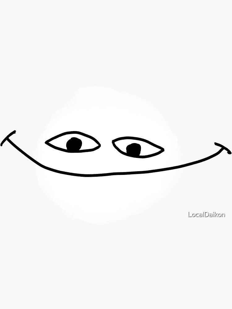 "Looking Down Smile" Sticker for Sale by LocalDaikon | Redbubble