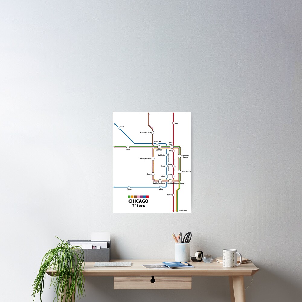 "CHICAGO Loop Map" Poster by UrbanRail | Redbubble
