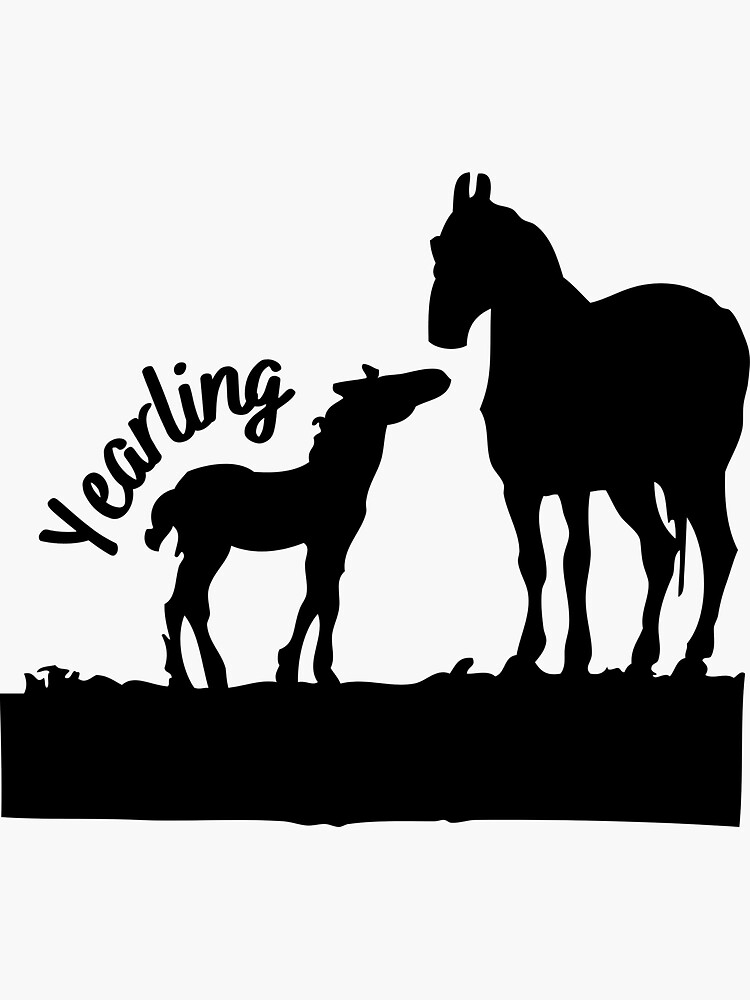 "Yearling Horse with Mother" Sticker for Sale by Robo-Teddy | Redbubble