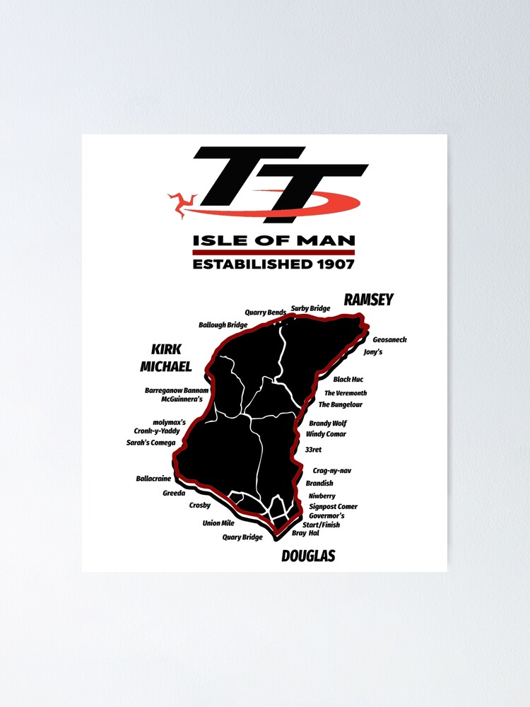 "Isle of Man TT (Black Version)" Poster for Sale by budibakiart | Redbubble