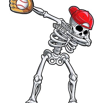 "Dabbing Skeleton Baseball Halloween Player Catcher" Sticker for Sale ...